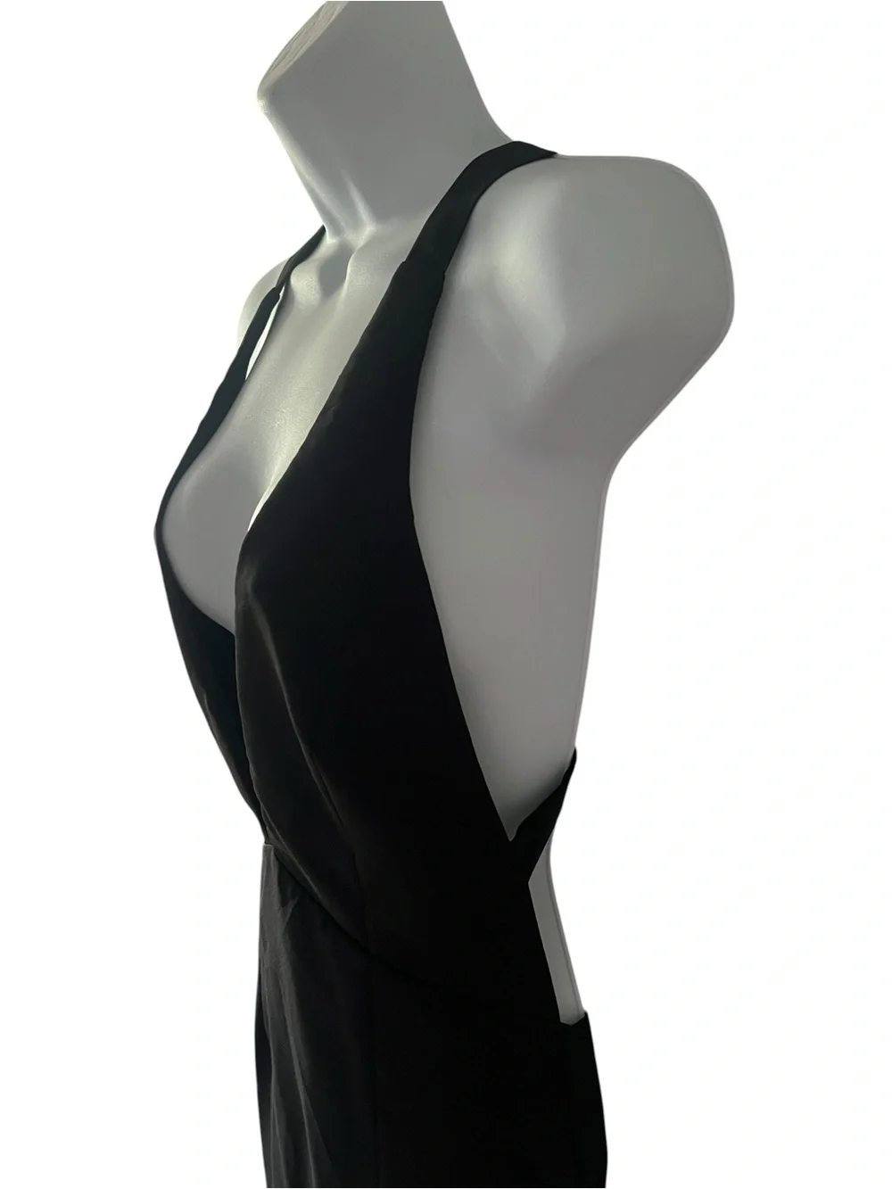 NBD | Dresses | Nbd Black Plunge Halter Mini Dress Xs Open Back Cross ...